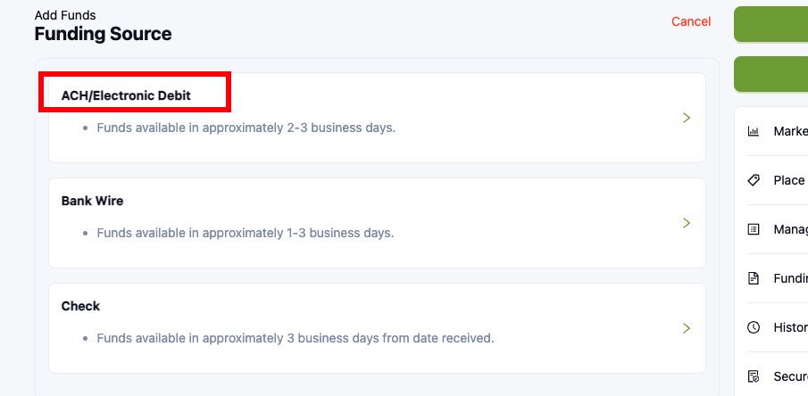 How to use ACH for cash contribution (Walkthrough) – iTrustCapital